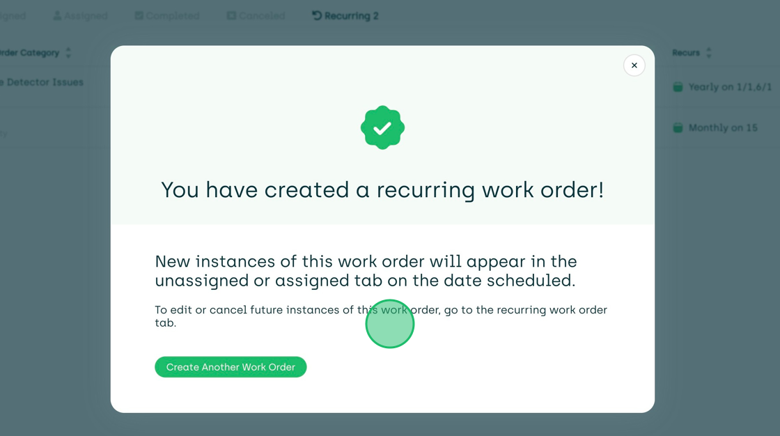 Recurring Work Orders
